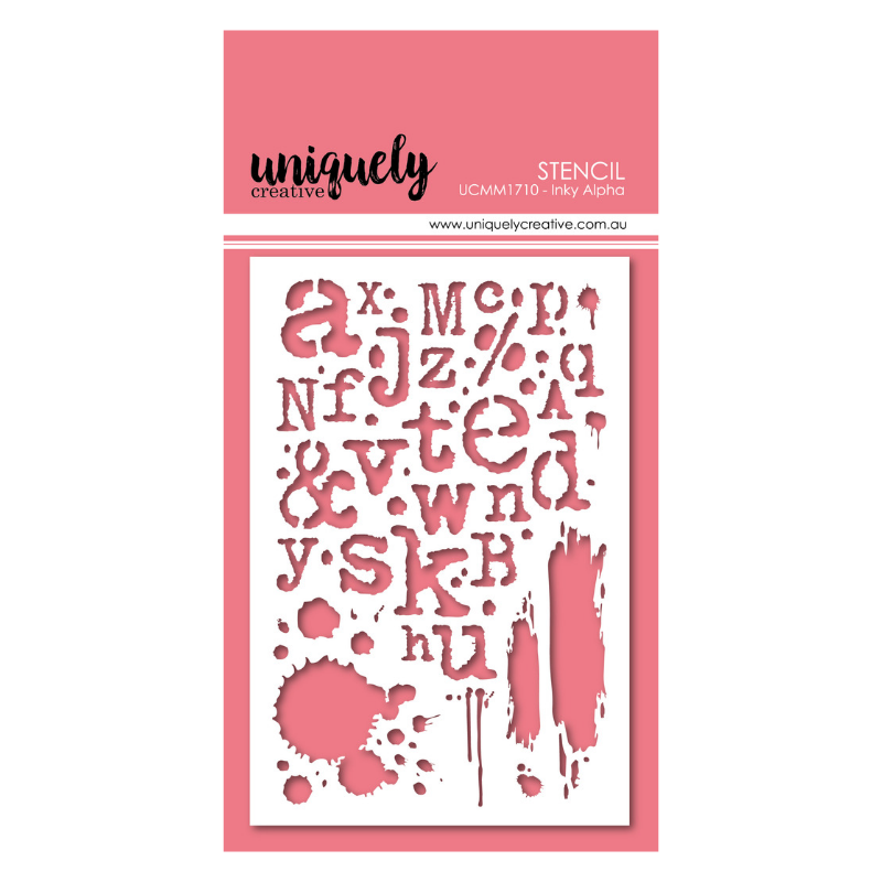 Uniquely Creative - 4x6 Stencil - Inky Alpha | Annie G Studio