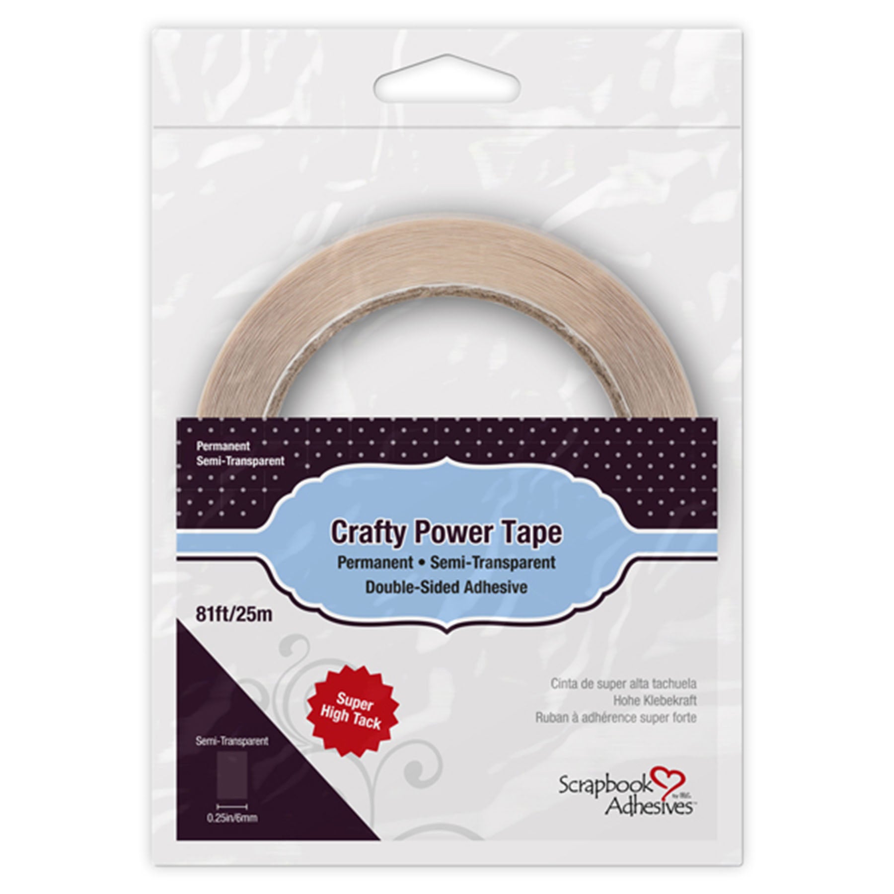Scrapbook Adhesives - Crafty Power Tape - Permanent Double-Sided ...