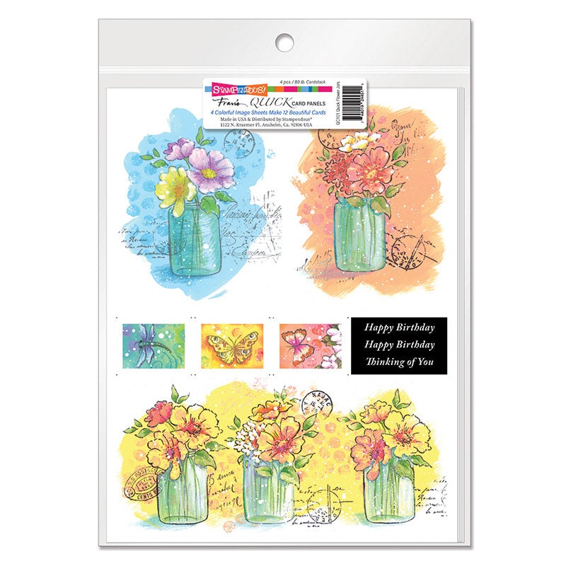 Stampendous - Quick Card Panels - Flower Jars | Annie G Studio