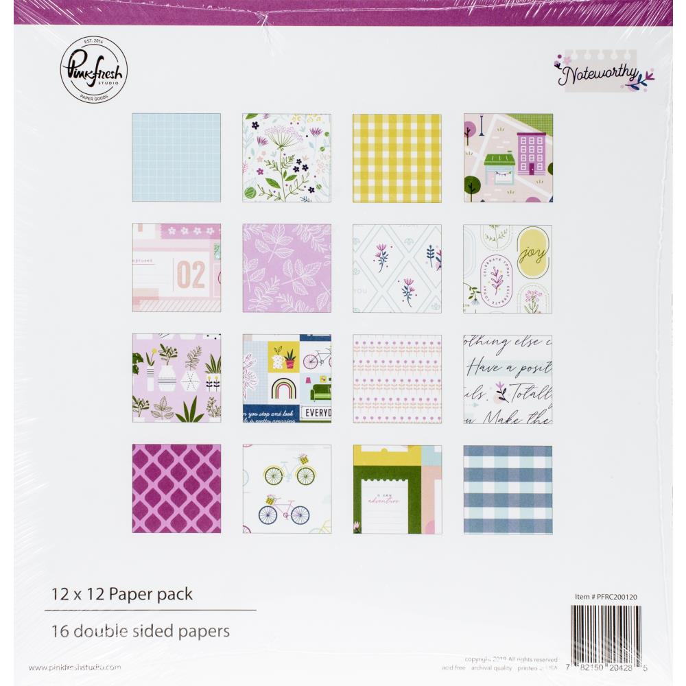 PinkFresh Studio 12x12 Paper Pack - Noteworthy | Annie G Studio
