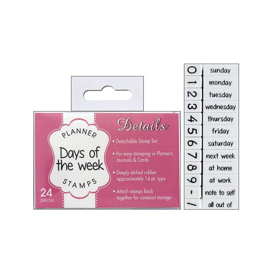 Contact Crafts Planner Stamps - Days of the Week | Annie G Studio