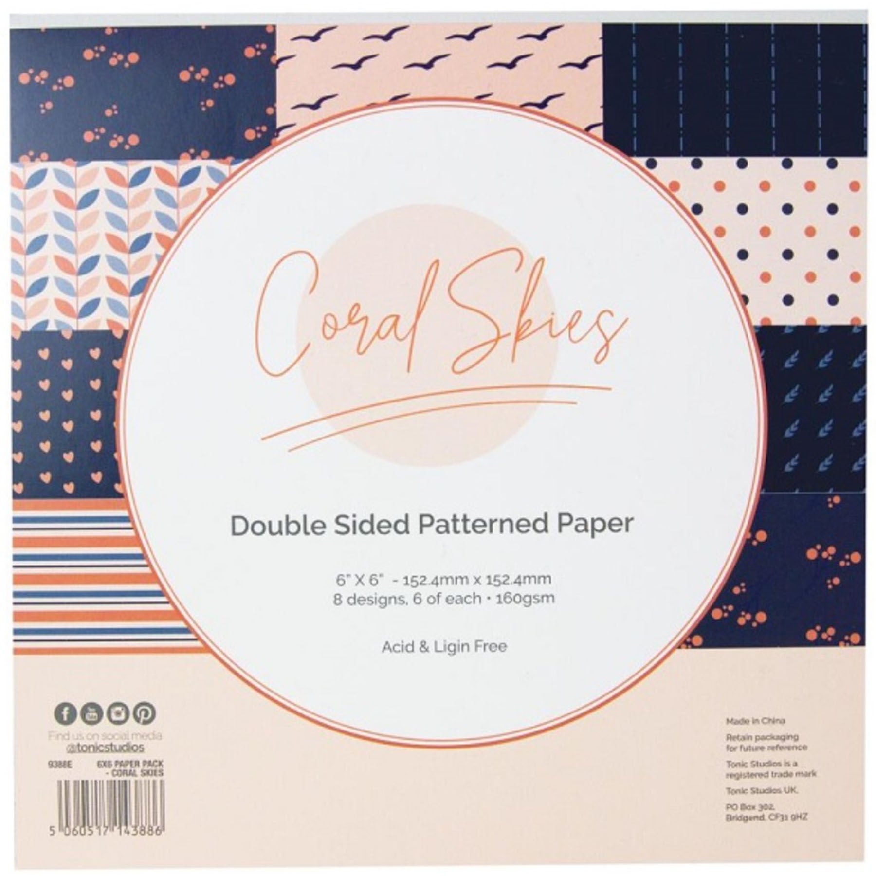 Craft Perfect -6X6 Double Sided Patterned Paper Pad - Coral Skies ...